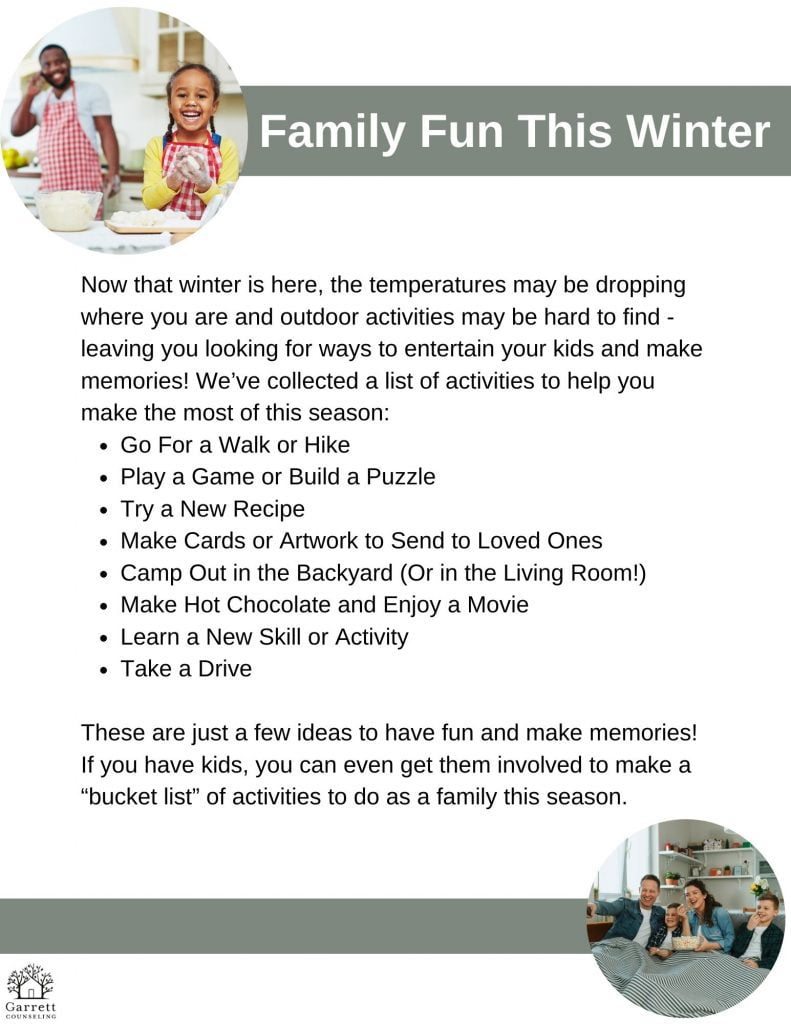 Winter Mental Health Toolkit | Garrett Counseling | Huntsville AL